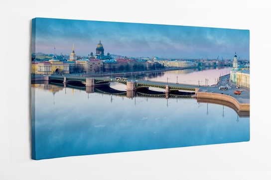 Obraz na płótnie HOMEPRINT, panorama mostu zwodzony nad rzeką Newą ...