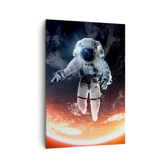 Obraz na płótnie - Mogę zostać jeszcze chwilę? - 70x100cm - Astronauta Kosmos Kosmonauta ...