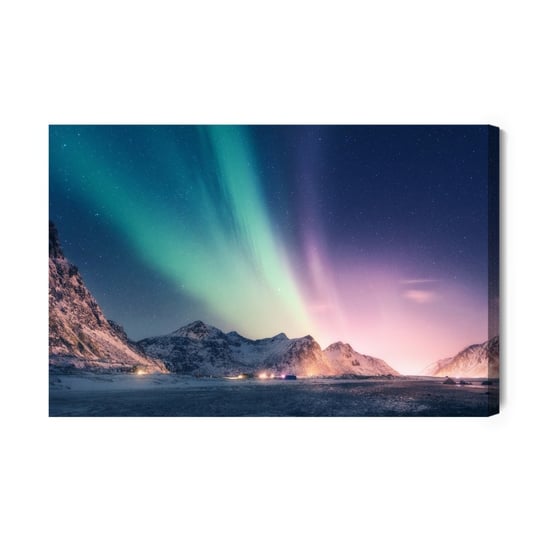 Obraz Na Płótnie Zorza Polarna W Górach 70x50 - Inna marka | Sklep EMPIK.COM