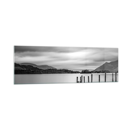 Obraz na szkle - Łagodność i siła - 160x50cm - Krajobraz Jezioro Drewniany Pomost - Nowoczesny ...