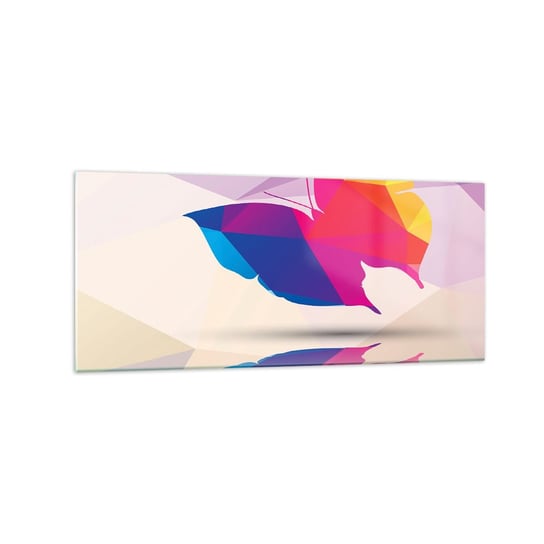 Obraz na szkle - Motyla tęcza - 120x50cm - Owady Motyl Figura ...