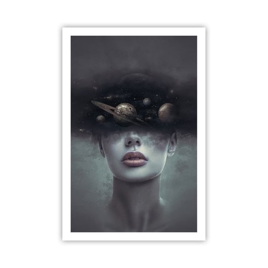 Obraz - Plakat - A planety szaleją… - 61x91cm - Abstrakcja Twarz Kobiety Kosmos - Foto Plakaty ...