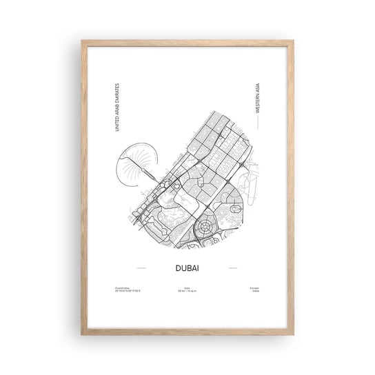 Obraz - Plakat - Anatomia Dubaju - 50x70cm - Mapa Dubaj Zjednoczone ...