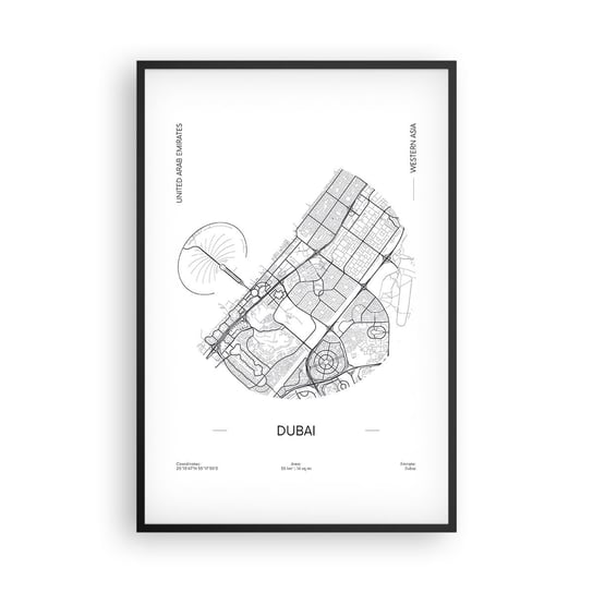 Obraz - Plakat - Anatomia Dubaju - 61x91cm - Mapa Dubaj Zjednoczone ...