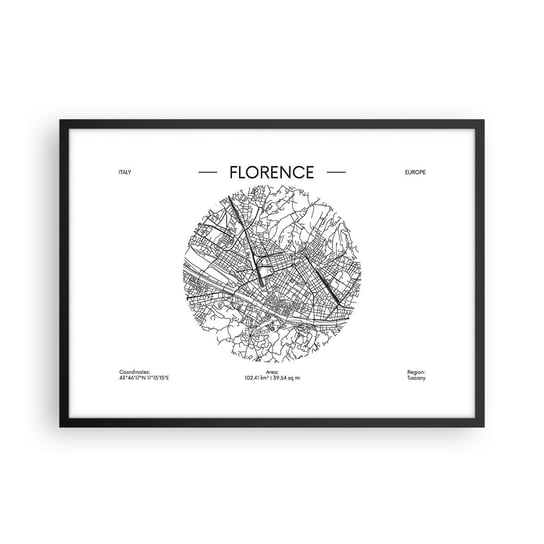 Obraz - Plakat - Anatomia Florencji - 70x50cm - Mapa Florencja Włochy ...