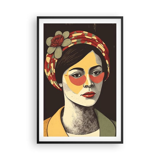 Obraz - Plakat - Koralowa dama - 61x91cm - Portret Kobieta Retro - Foto ...