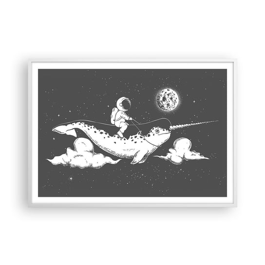Obraz - Plakat - Kosmiczny jeździec - 100x70cm - Narwal Astronauta Kosmos - Foto Plakaty w ramie ...