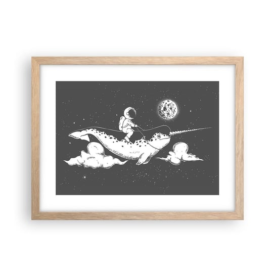Obraz - Plakat - Kosmiczny jeździec - 40x30cm - Narwal Astronauta Kosmos - Foto Plakaty na ...