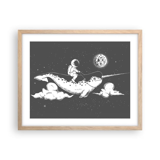 Obraz - Plakat - Kosmiczny jeździec - 50x40cm - Narwal Astronauta Kosmos - Foto Plakaty w ramie ...