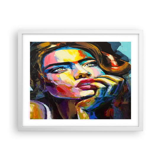 Obraz - Plakat - Marzenia jak ptaki szybują po niebie - 50x40cm - Portret Kobiety Twarz Sztuka ...