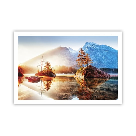 Obraz - Plakat - Natura w nowym świetle - 91x61cm - Krajobraz Góry Jezioro - Foto Plakaty na ...