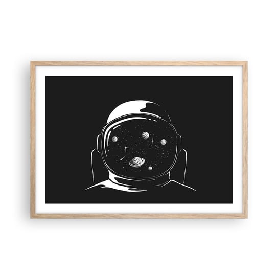 Obraz - Plakat - Niezły widok - 70x50cm - Astronauta Kosmos Wszechświat - Nowoczesny modny obraz ...