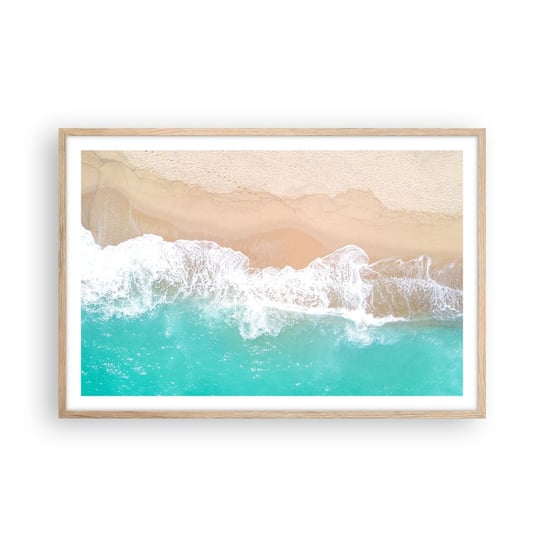 Obraz - Plakat - Pieszczotliwy dotyk - 91x61cm - Krajobraz Fala Morska Plaża - Foto Plakaty na ...