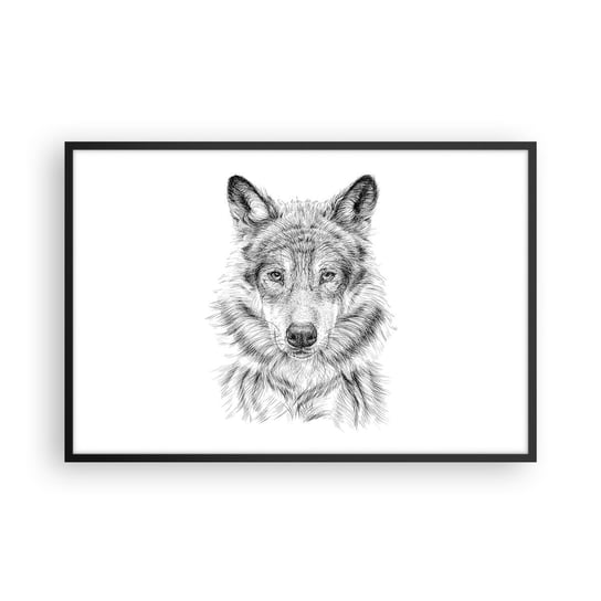 Obraz - Plakat - Urodzony przywódca - 91x61cm - Wilk Szkic Skandynawski - Foto Plakaty na ścianę ...