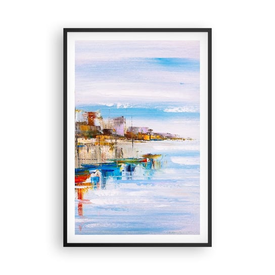 Obraz - Plakat - Wielobarwna miejska przystań - 61x91cm - Pejzaż Port Nadmorski - Foto Plakaty ...
