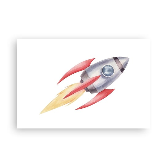 Obraz - Plakat - Wyżej, prędzej, dalej - 91x61cm - Rakieta Kosmiczna Dziecięcy Kosmos - Foto ...