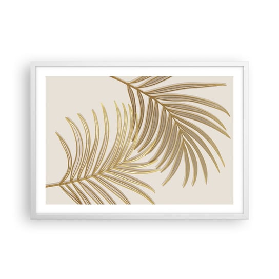 Obraz - Plakat - Złota Palma! - 70x50cm - Abstrakcja Liść Palmy Grafika ...