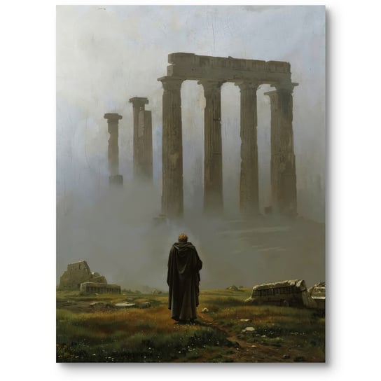 Obraz postać w ruinach do salonu szary zielony 40x50 cm ...