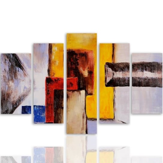 Obraz tryptyk pięcioczęściowy FEEBY, Abstrakcja Kolorowa 100x70 - Feeby | Sklep EMPIK.COM