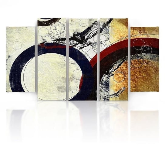 Obraz tryptyk pięcioczęściowy FEEBY, Abstrakcja Kolorowa Koła 100x70 - Feeby | Sklep EMPIK.COM