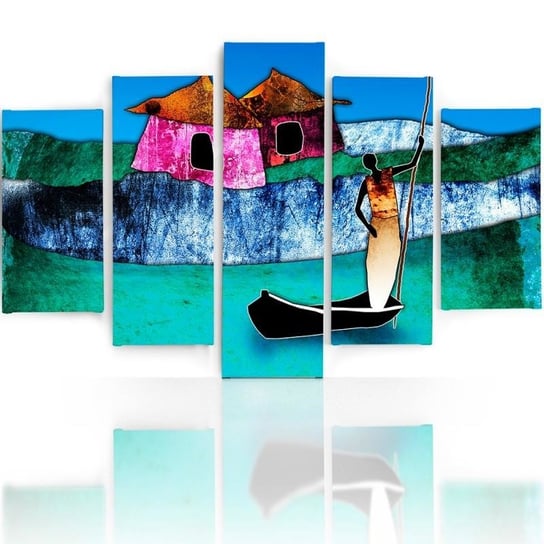 Obraz tryptyk pięcioczęściowy FEEBY, Kolorowa Afryka 100x70 - Feeby | Sklep EMPIK.COM