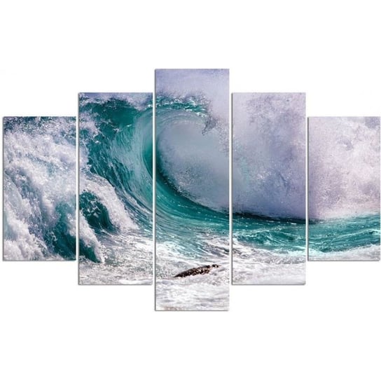 Obraz tryptyk pięcioczęściowy FEEBY, Natura Fala Morze 100x70 - Feeby | Sklep EMPIK.COM
