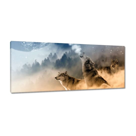 Obraz Wilk wyjący do Księżyca, 100x40cm - ZeSmakiem | Sklep EMPIK.COM