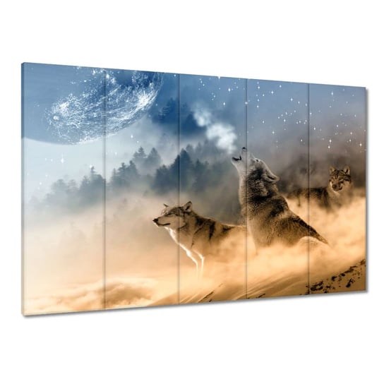 Obraz Wilk wyjący do Księżyca, 100x70cm - ZeSmakiem | Sklep EMPIK.COM