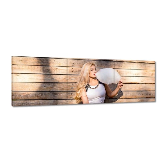 Obraz Zgrabna blondynka i wata cukrowa, 90x30cm - ZeSmakiem | Sklep ...