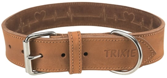 Obroża Rustic Heartbeat z grubej skóry, L–XL: 55–65 cm/40 mm, brązowa ...