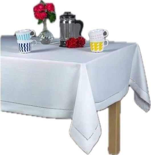Obrus Na Stół 140X220 Biały Z Mereżką Plamoodporny Szybkoschnący - Textom | Sklep EMPIK.COM