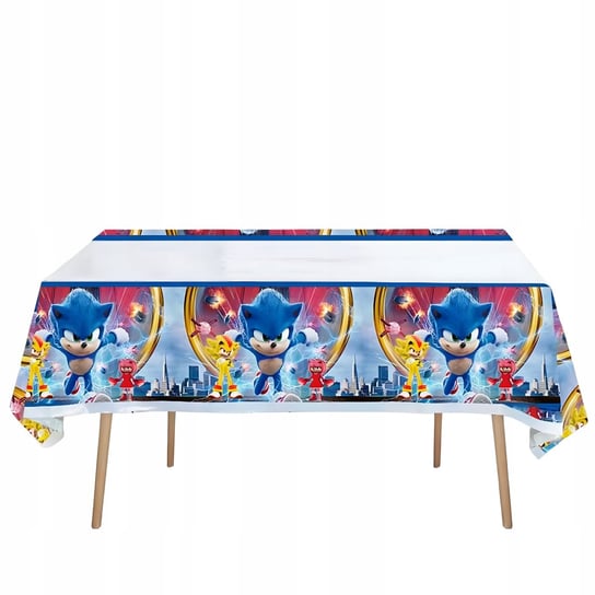OBRUS SONIC JEŻ THE HEDGEHOG FOLIOWY 180x108 NA URODZINY JEDNORAZOWY ...