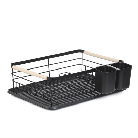 Ociekacz kuchenny PLYSTRE czarny 42x31x13 cm z pojemnikami na sztućce ...