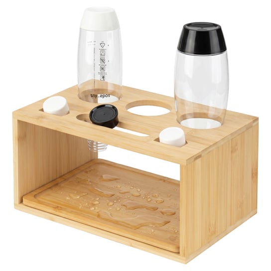Ociekacz stojak bambusowy na trzy butelki do saturatora SodaStream ...
