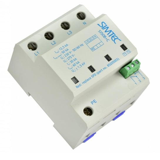 Ogranicznik przepięć na bazie iskiernika B+C 4P 30kA SIMTEC SI50B+C - 85205003 - Simet | Sklep ...