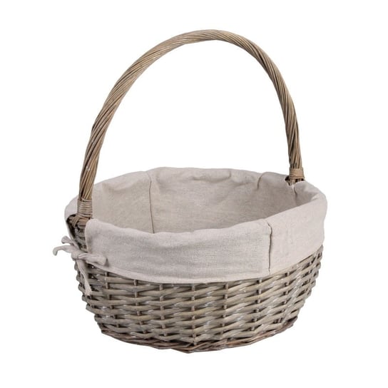 OKRĄGŁY KOSZYK WIKLINOWY Z MATERIAŁEM 34x34x16/37 cm - Tintours | Sklep ...