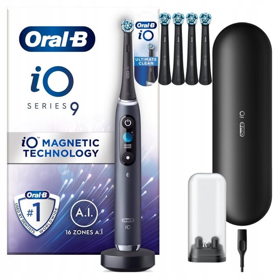 ORAL B iO9 SZCZOTECZKA SONICZNA CZARNA x5 KOŃCÓWEK ETUI Z FUNKCJĄ ŁADOWANIA - Oral-B | AGD Sklep ...