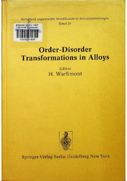 Order Disorder Transformations in Alloys - Springer Verlag | Książka w Empik
