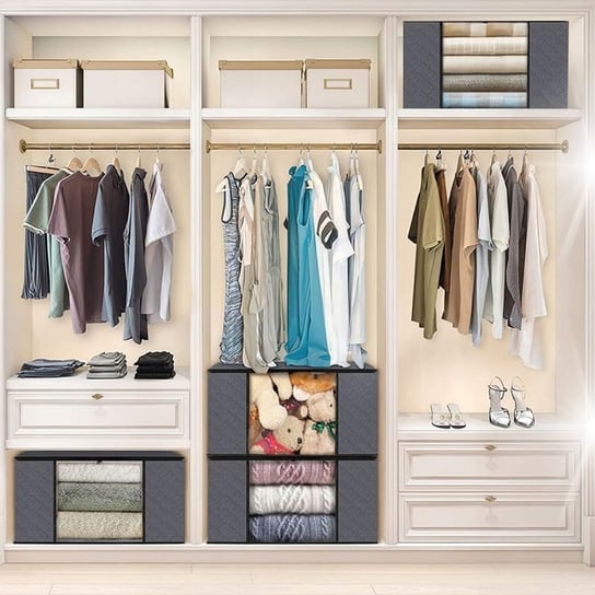 ORGANIZER TORBY DO PRZECHOWYWANIA UBRAŃ KOŁDER KOCY DO SZAF 84L ZESTAW ...