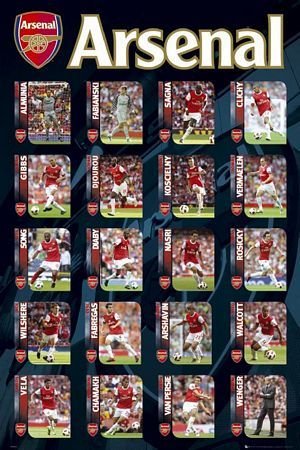 Oryginalny plakat Arsenal Piłkarze Zawodnicy na ścianę 61x91,5 cm ...