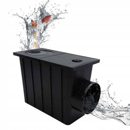 Osadnik rynnowy czarny Czyszczak rynny Studzienka Rewizja 110mm BOCZNY ...