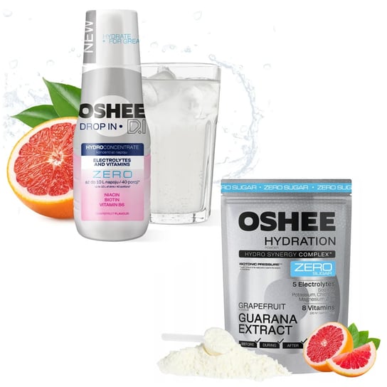 OSHEE PROSZEK IZOTONIK GRAPEFRUIT + SYROP DROP ZERO ELEKTROLITY I ...
