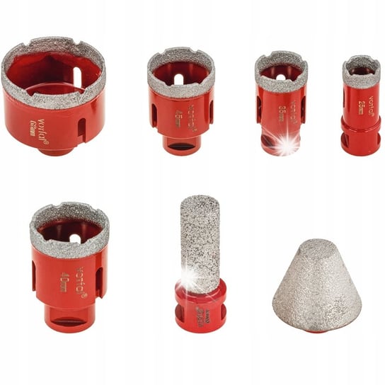 OTWORNICE DIAMENTOWE DO BETONU GRESU PŁYTEK KORONKI 25-68MM M14 7EL ...