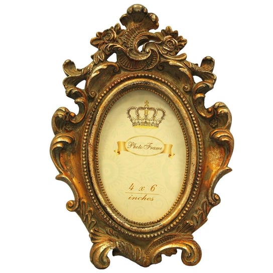 Owalna, złota ramka na zdjęcie w stylu pałacowym Gloria 27 cm - Duwen ...