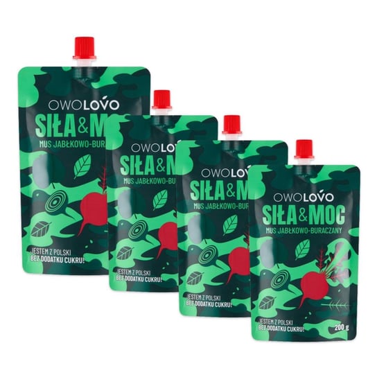 OWOLOVO Siła & Moc Mus jabłkowo-buraczany 200 g x 4 sztuk - Owolovo | Sklep EMPIK.COM