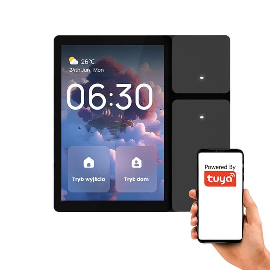 Panel funkcyjny dotykowy 3,5" Bramka BT Mesh 3 przyciski szary IR WiFi ...
