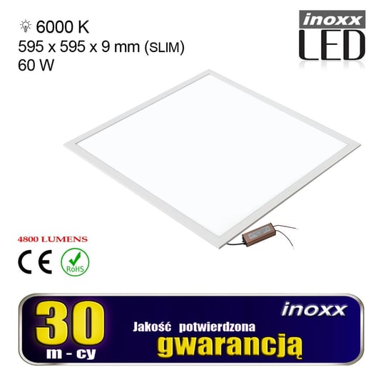 PANEL LED 60X60 60W LAMPA SUFITOWA KASETON 6000K ZIMNY - Inna marka | Sklep EMPIK.COM