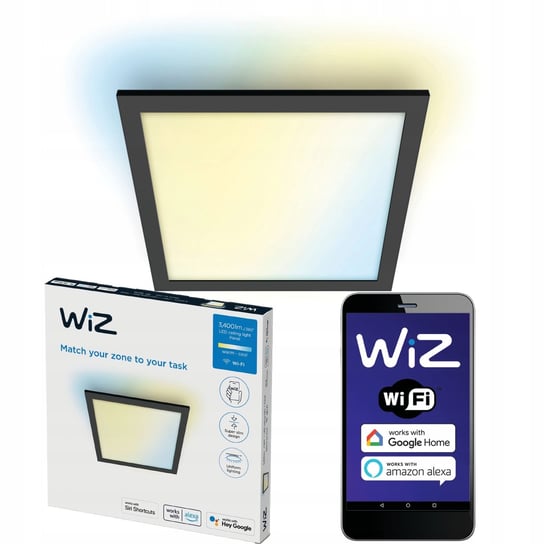 Panel LED Natynkowy 60x60 Lampa Sufitowa KASETON 36W Czarny SMART WiFi WiZ - WiZ | Sklep EMPIK.COM
