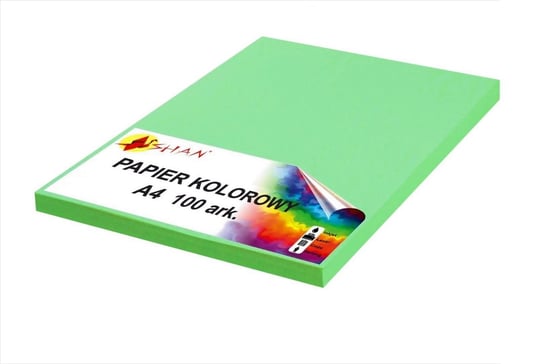 Papier kolorowy A4 100g zielony seledynowy 100 arkuszy - Shan | Sklep EMPIK.COM