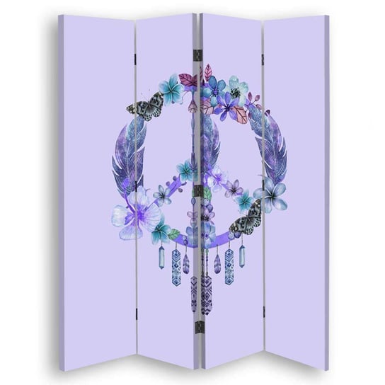 Parawan pokojowy FEEBY, Symbol pokoju boho łapacz snów, Dwustronny ...